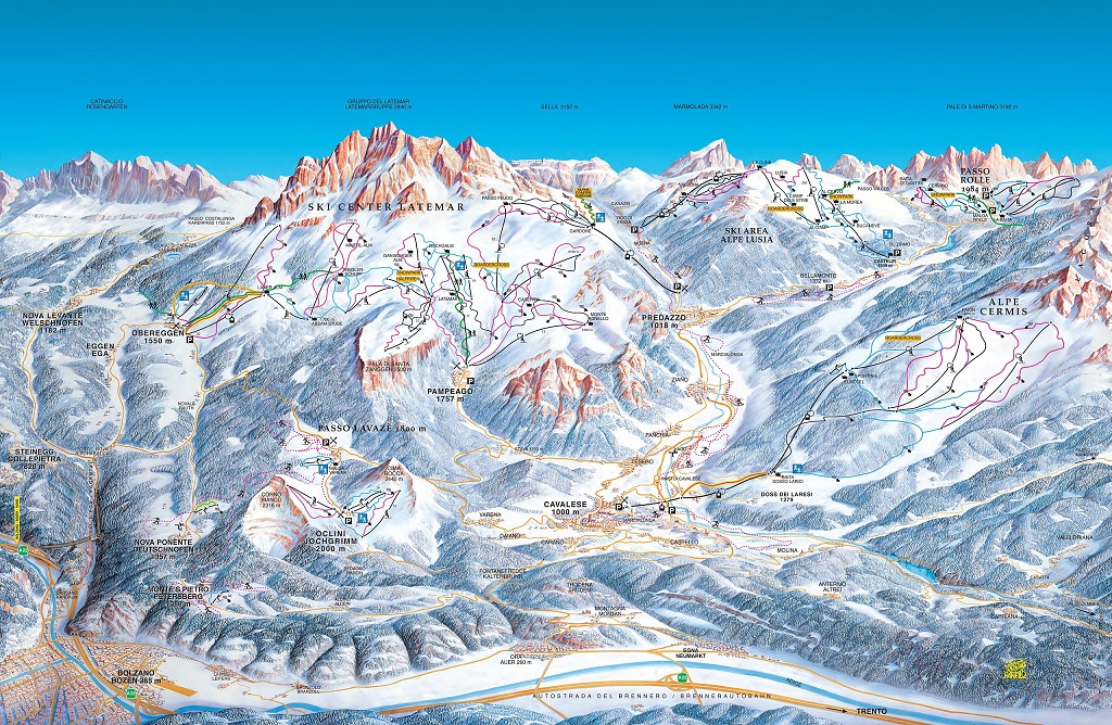 Predazzo skimap - Where skiing